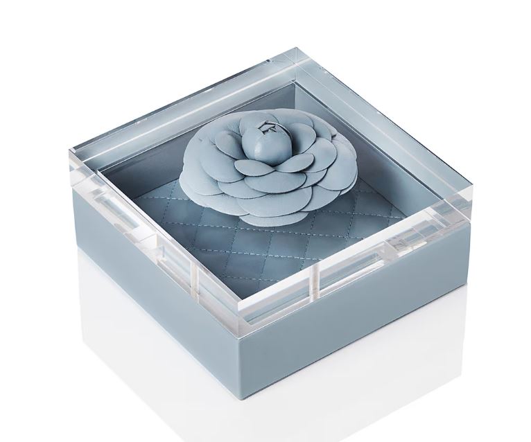 LEATHER BOX W/ QUILTED PADDED LINING- AZURE – Studio D Decor Qa
