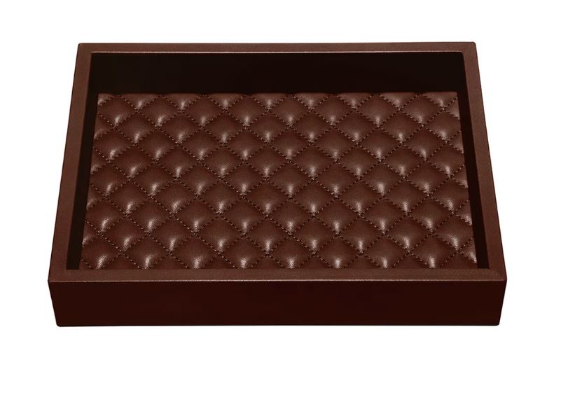LEATHER PAPER TRAY QUILTED - CHOCO – Studio D Decor Qa