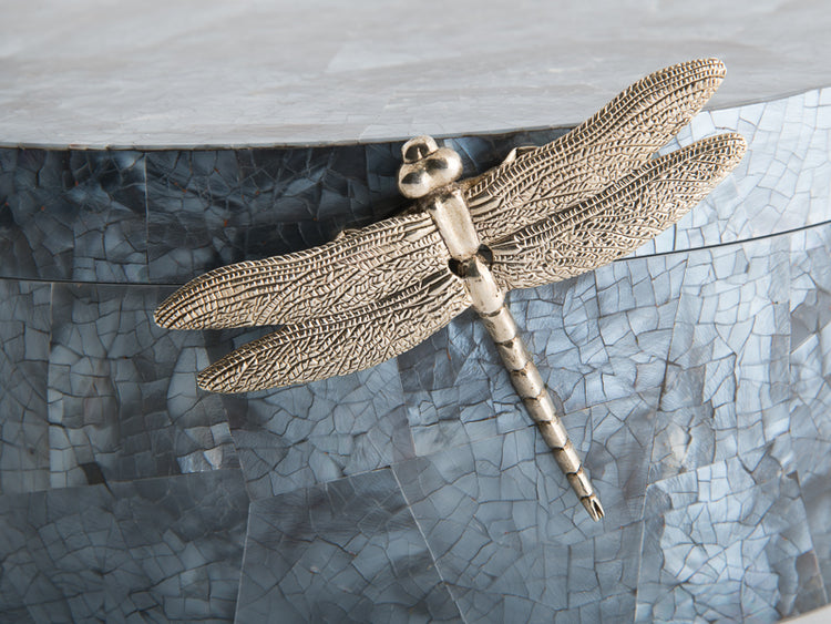 Oval Dragonfly Box - Russian Blue – Studio D Decor Qa